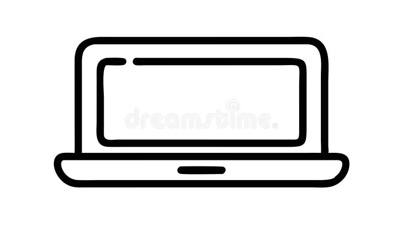 Outline Laptop Computer Icon Vector, Portable Technology Device Symbol ...