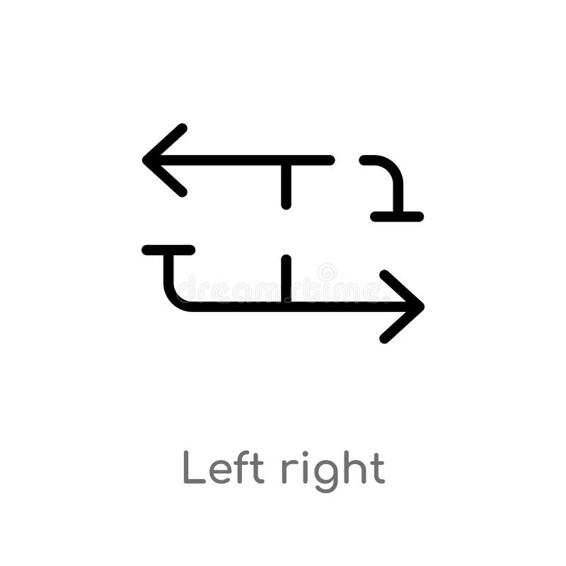 Outline Left Right Vector Icon. Isolated Black Simple Line Element ...
