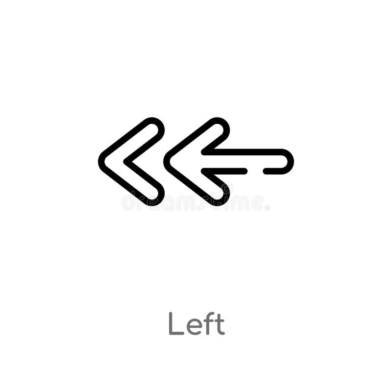 Outline Left Alignment Vector Icon. Isolated Black Simple Line Element ...