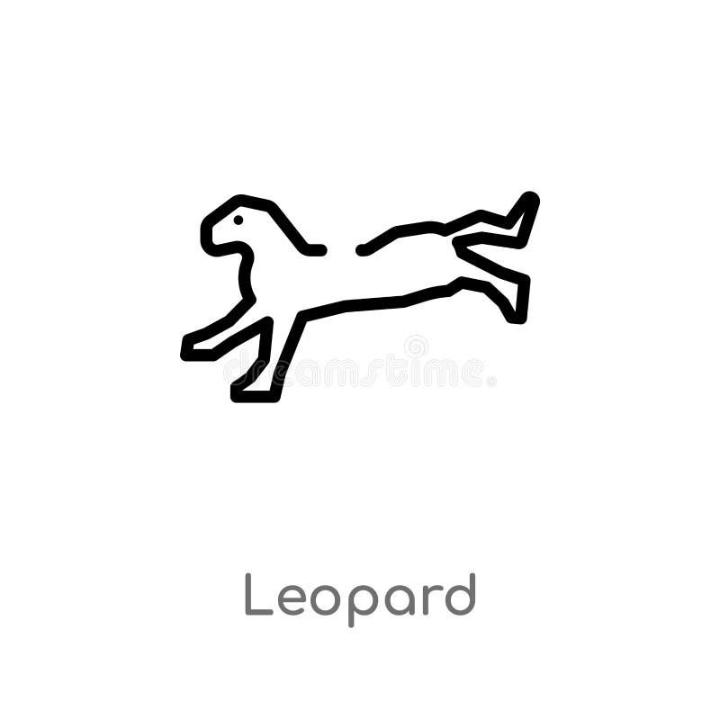 Outline Leopard Vector Icon. Isolated Black Simple Line Element ...