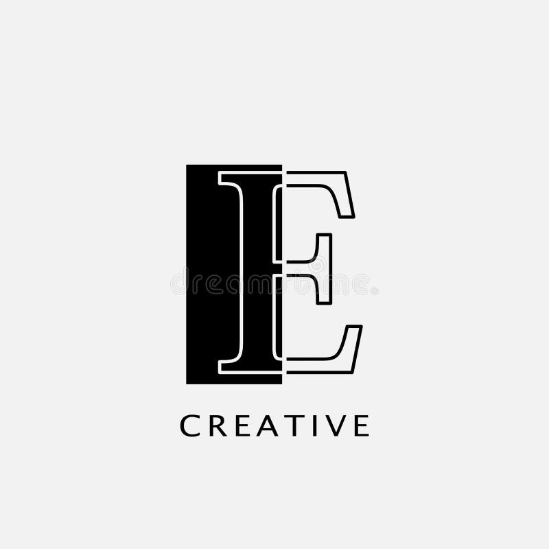 Outline Letter E Rectangular Polygon Geometric Letter Logo Stock Vector ...