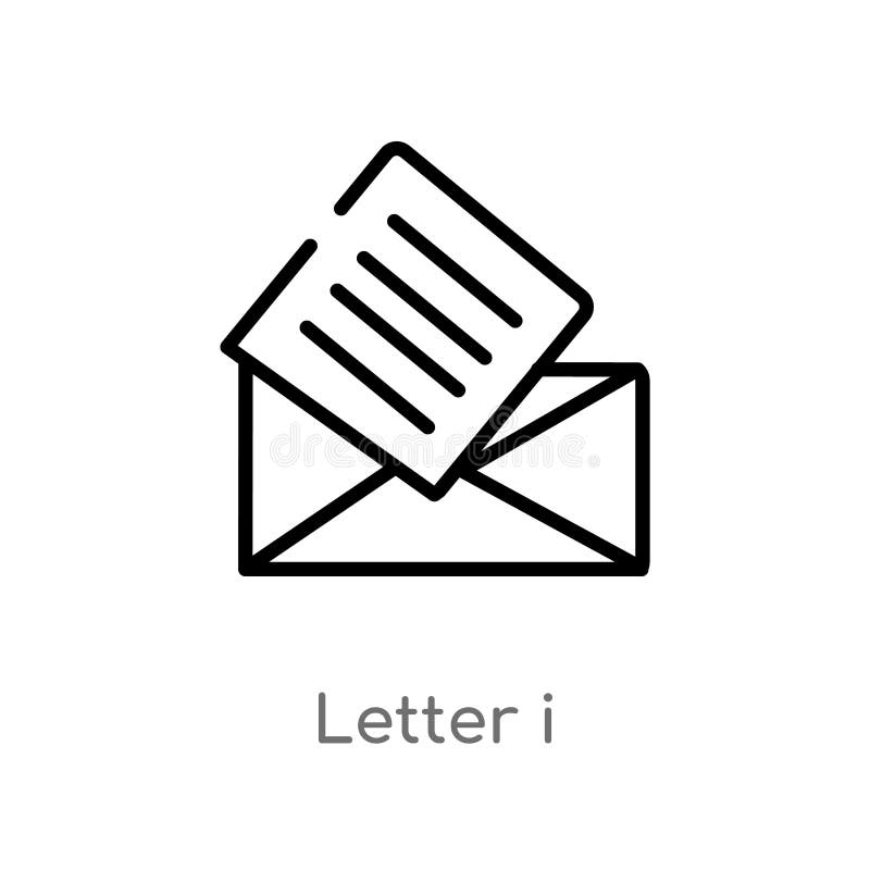 Outline Letter I Vector Icon. Isolated Black Simple Line Element ...