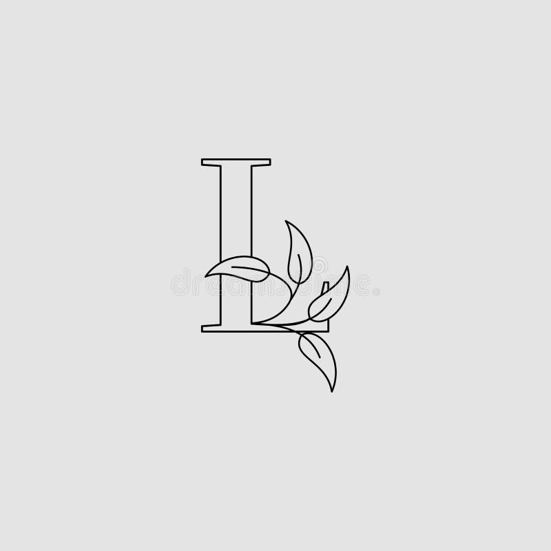 Outline Letter L Initial Logo Icon Monogram Nature Leaves Design Stock ...