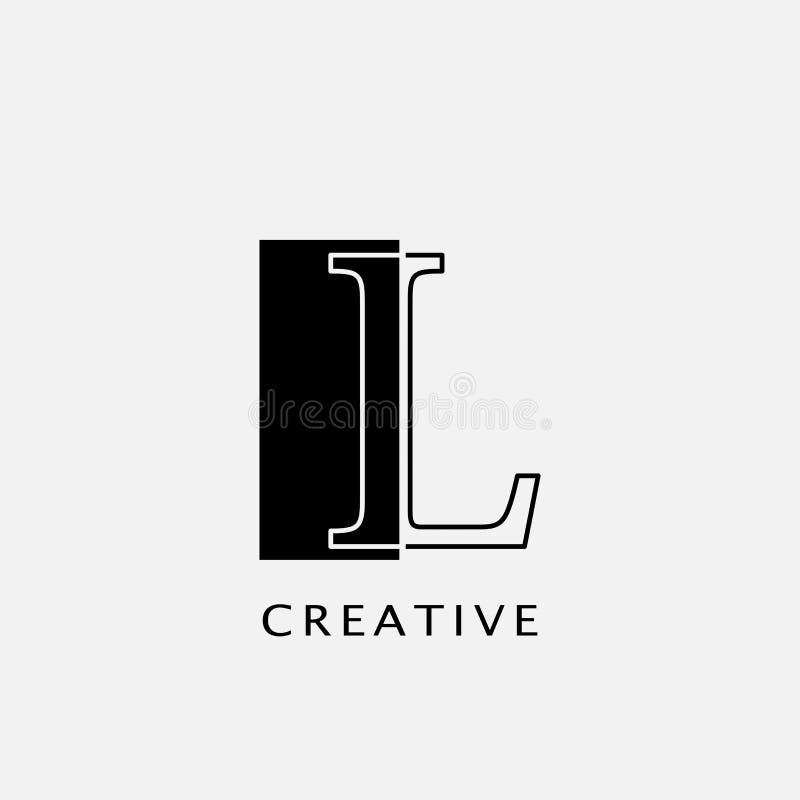 Outline Letter L Rectangular Polygon Geometric Letter Logo Stock Vector ...