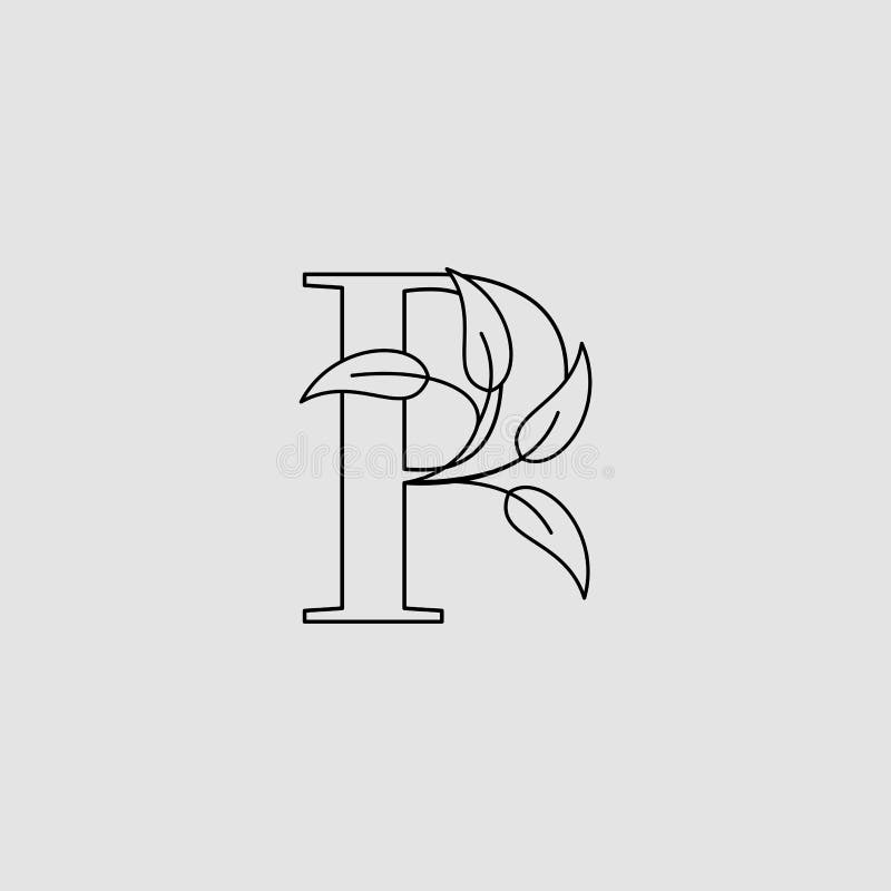 Outline Letter P Initial Logo Icon Monogram Nature Leaves Design Stock ...