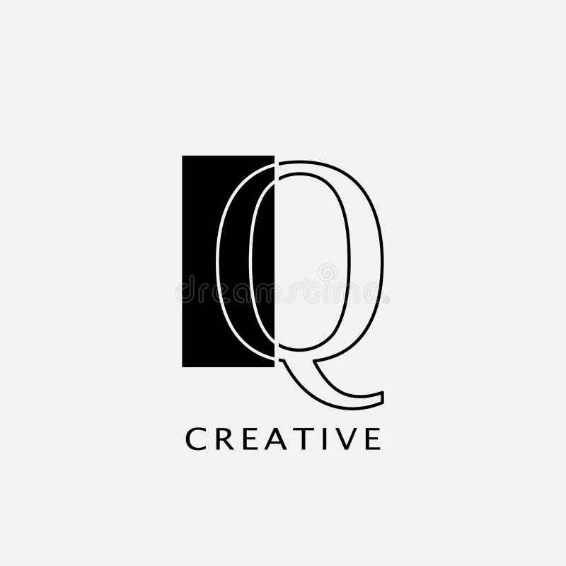 Outline Letter Q Rectangular Polygon Geometric Letter Logo Stock Vector ...