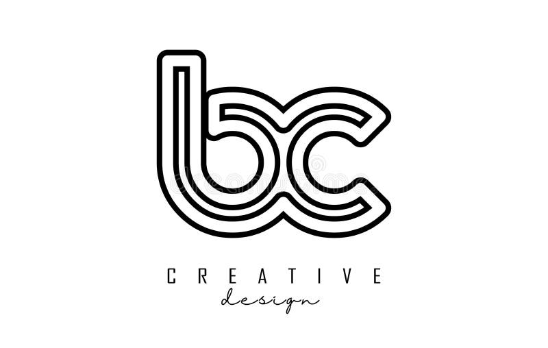 Outline Letters Bc B C Logo with a Minimalist Design. Letters with ...