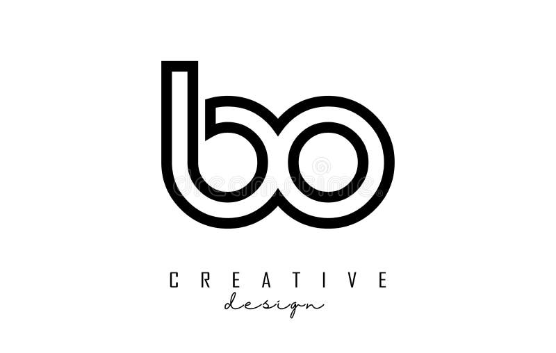 Outline Letters Bo B O Logo with a Minimalist Design. Letters with ...