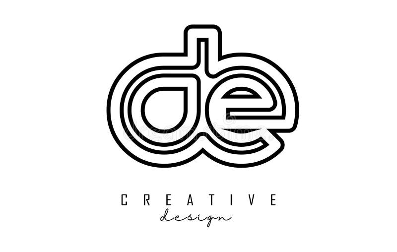 Outline Letters De D E Logo with a Minimalist Design. Letters with ...