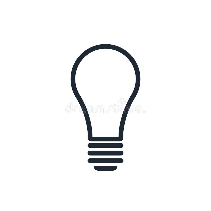 Outline light bulb icon stock vector. Illustration of technology ...