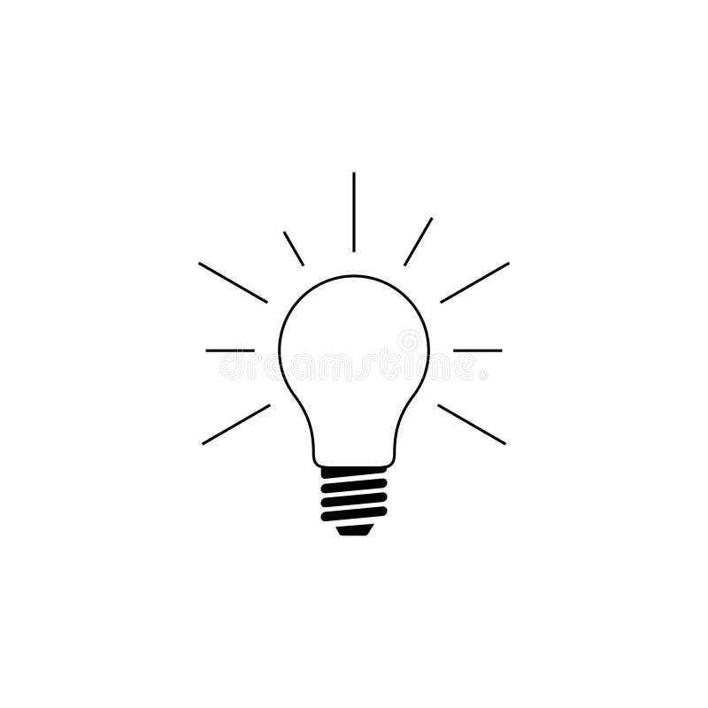 Outline light bulb Icon stock vector. Illustration of intelligent ...