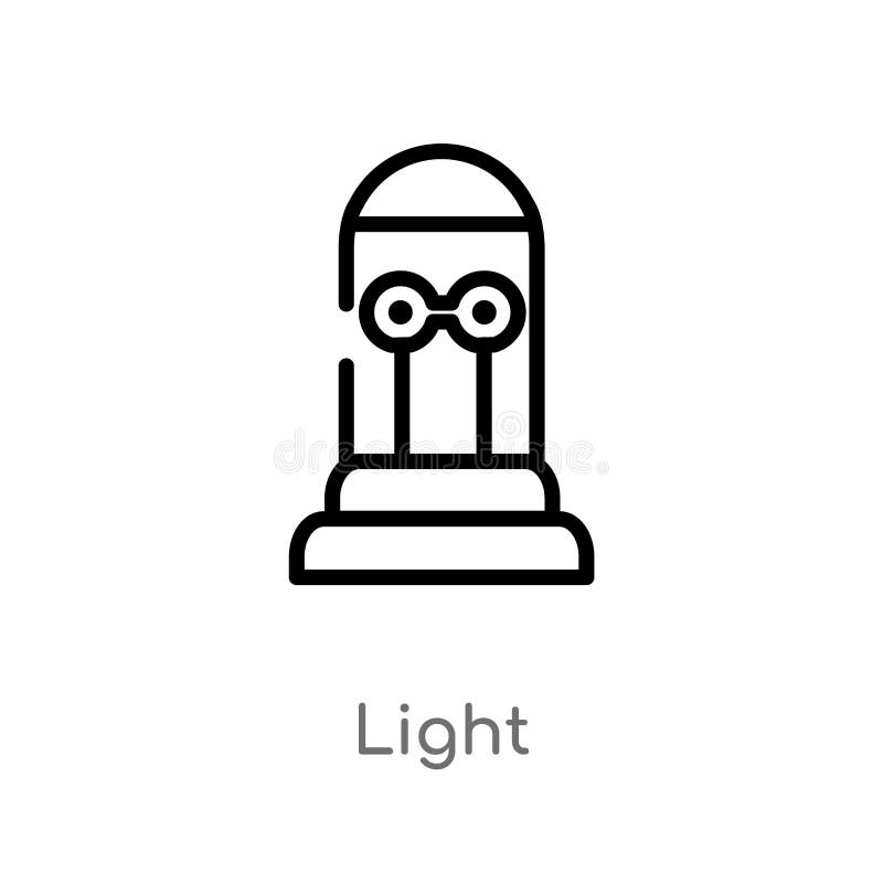 Outline Old Light Bulb Vector Icon. Isolated Black Simple Line Element ...