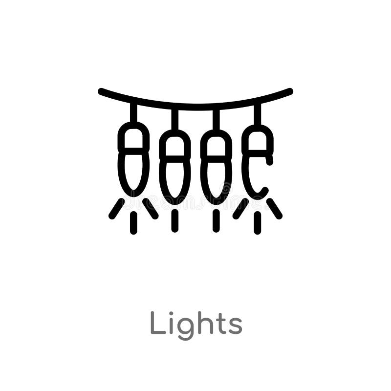 Outline Lights Sun. Set of Linear Round Figures Stock Vector ...