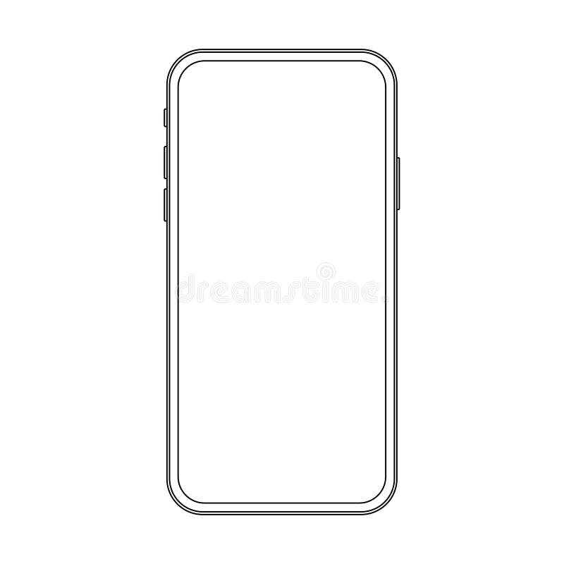 Outline Drawing Smartphone Elegant Thin Line Style Design Stock