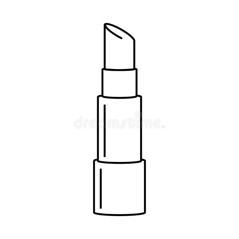 Outline Lipstick Vector Icon. Isolated Black Simple Line Element ...