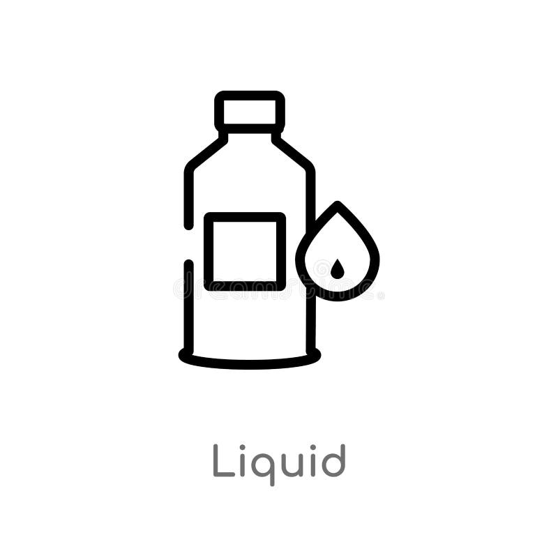 Outline Liquid Vector Icon. Isolated Black Simple Line Element ...