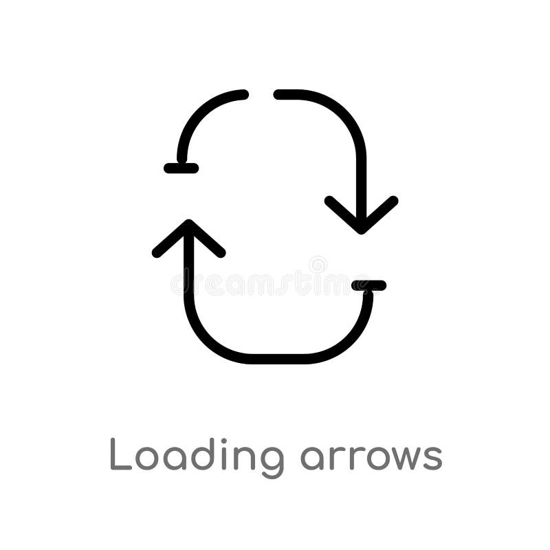 Outline Loading Arrows Vector Icon. Isolated Black Simple Line Element ...