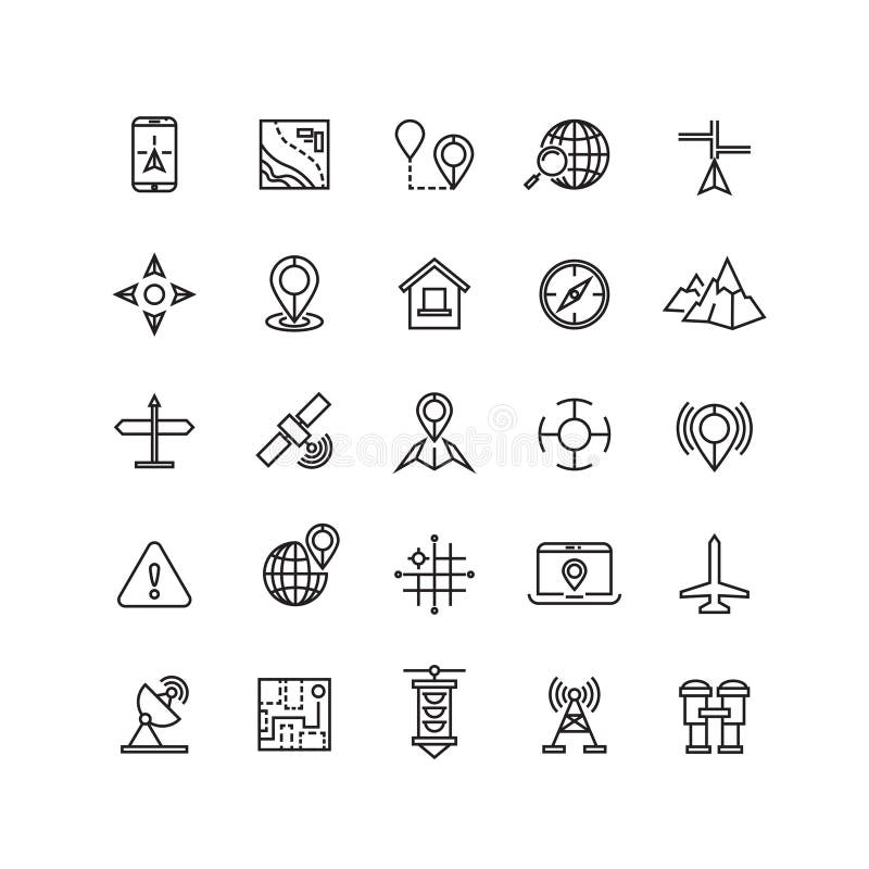Outline Map Location Icon. Location Tag. Element for Design Ui App ...