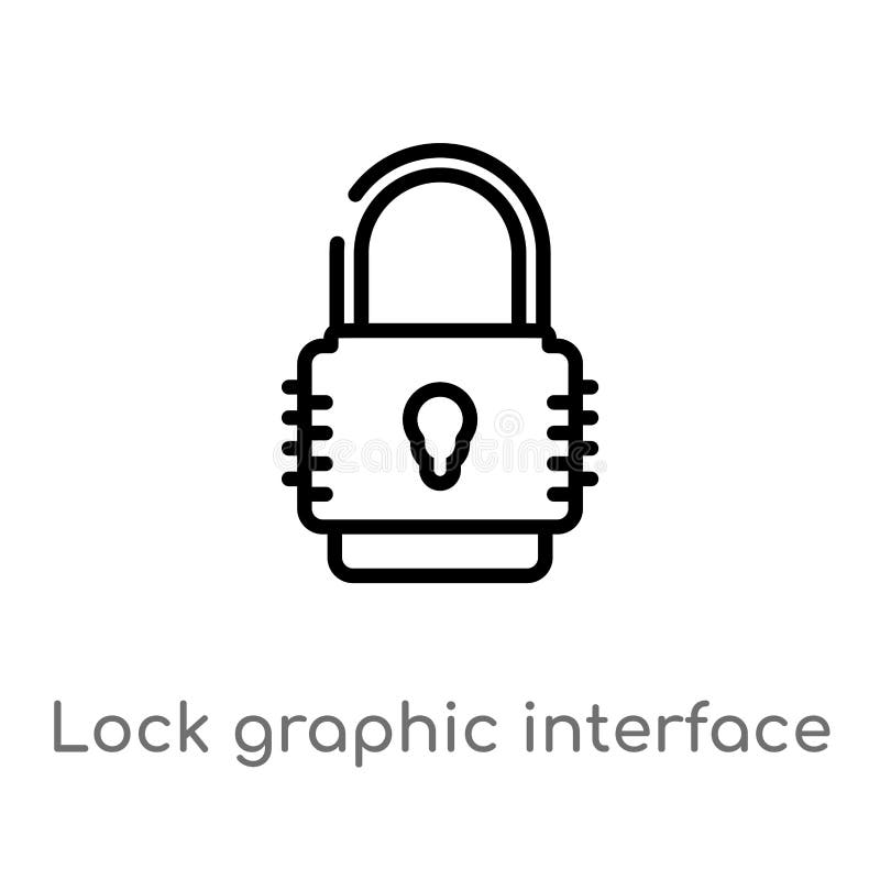 Outline Lock Icon Vector Eps10. Security Lock Outline Sign. Stock ...