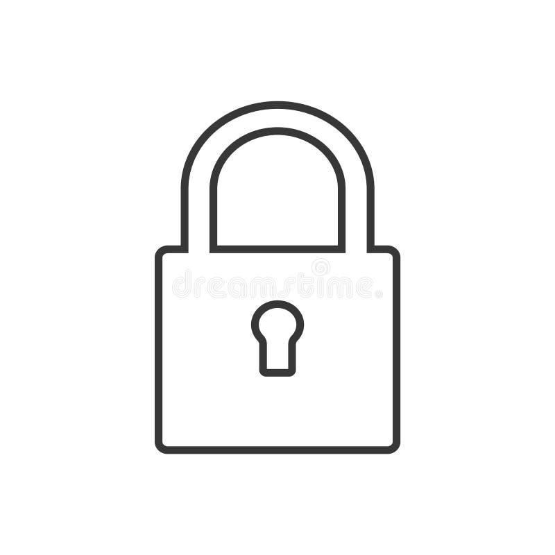 Outline Lock Icon Vector Eps10. Security Lock Outline Sign. Stock ...