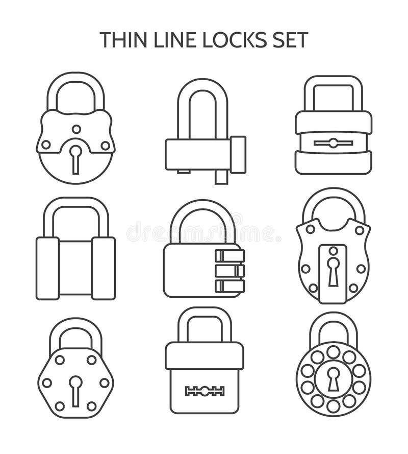 Locks Outline Stock Illustrations – 449 Locks Outline Stock ...