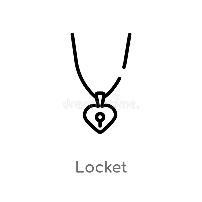 Outline Locket Vector Icon. Isolated Black Simple Line Element ...