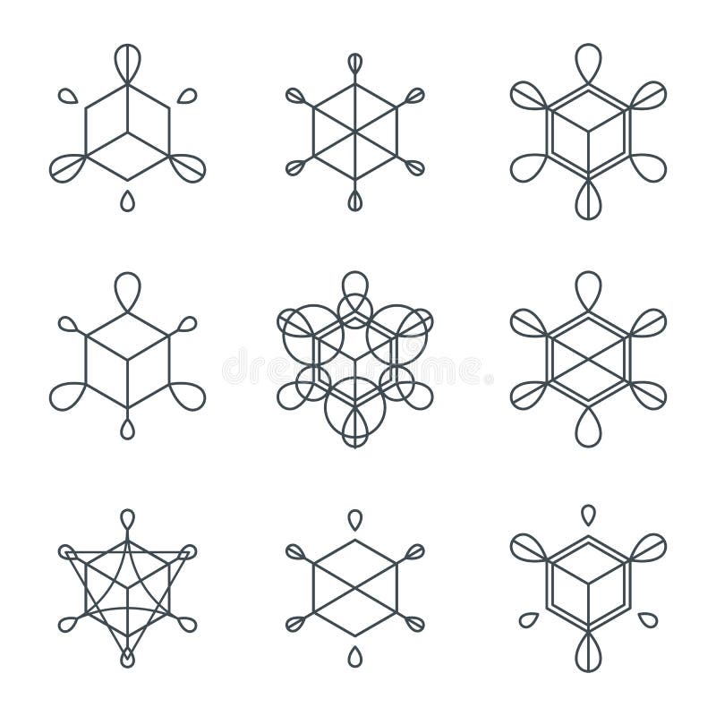 Outline logo templates set stock vector. Illustration of emblem - 52304442