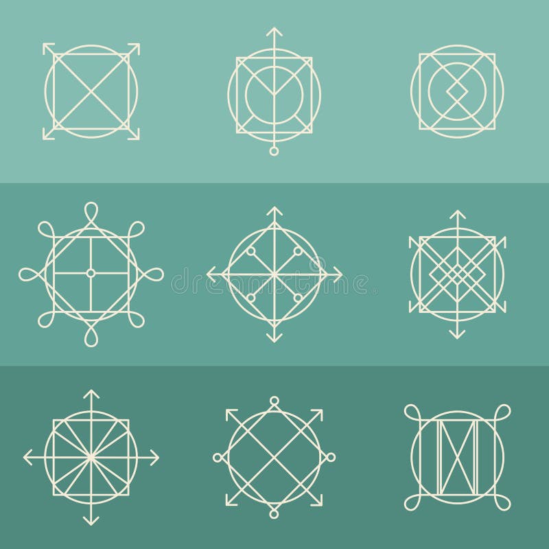 Outline logo templates set stock vector. Illustration of minimal - 52304472