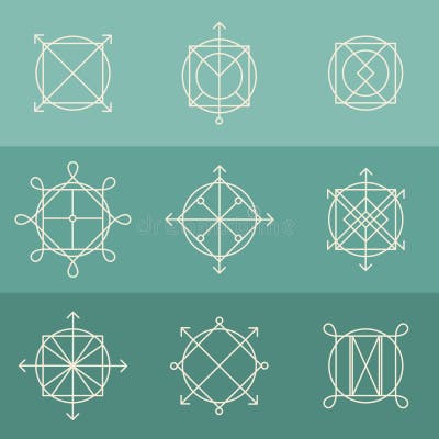 Outline logo templates set stock vector. Illustration of minimal - 52304472