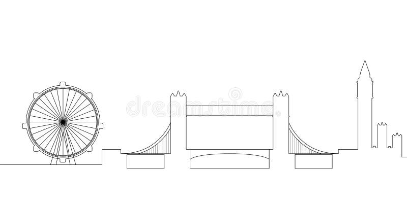 Outline of a London Cityscape Editorial Photography - Illustration of ...