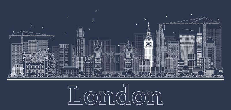 Outline London Skyline with Modern Buildings. Stock Vector ...