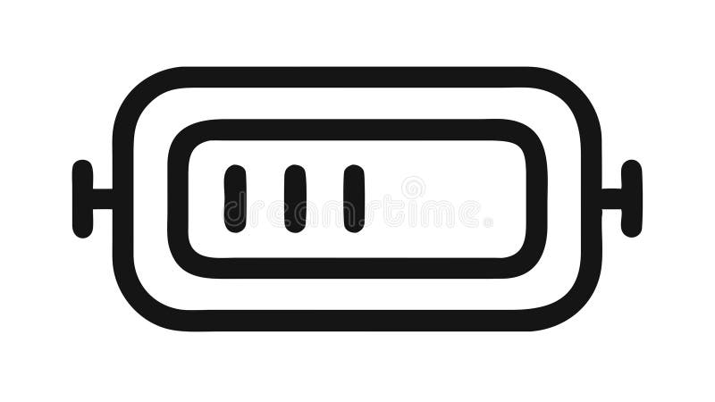 Outline Long Rectangular Device Battery Icon, Vector Design Generative AI Stock Vector ...