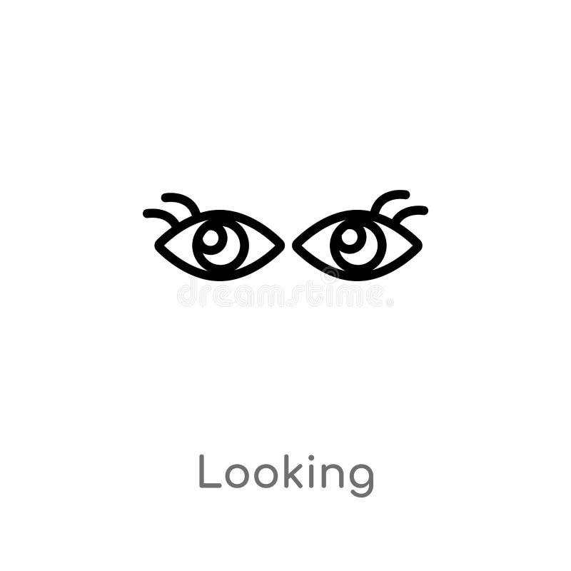 Outline Looking Vector Icon. Isolated Black Simple Line Element ...