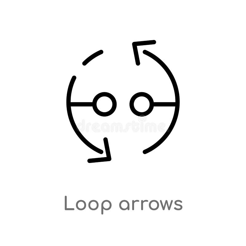 Outline Loop Right Arrow Vector Icon. Isolated Black Simple Line ... Outline Loop Right Arrow Vector Icon. Isolated Black Simple Line ...