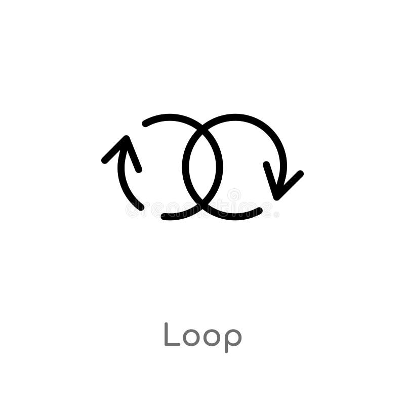 Outline Loop Vector Icon. Isolated Black Simple Line Element ...
