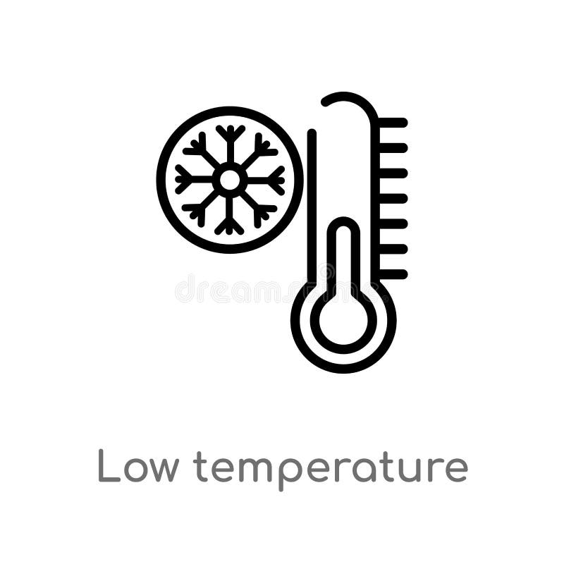 Outline Low Temperature Vector Icon. Isolated Black Simple Line Element ...