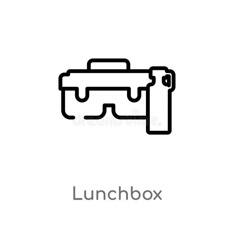 Outline Lunchbox Vector Icon. Isolated Black Simple Line Element ...