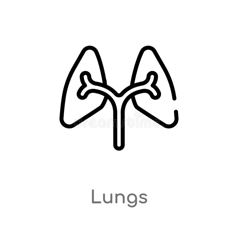 Outline of Lungs with Bronchi Isolated on White. Icon or Design Element ... Outline of Lungs with Bronchi Isolated on White. Icon or Design Element ...