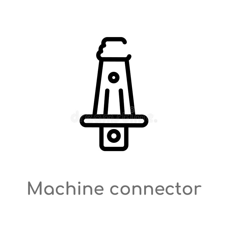 Outline Machine Connector Plug Vector Icon. Isolated Black Simple Line ...