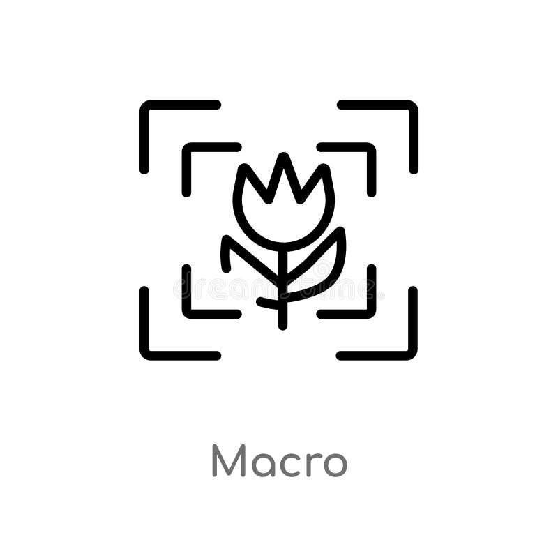 Outline Macro Vector Icon. Isolated Black Simple Line Element ...