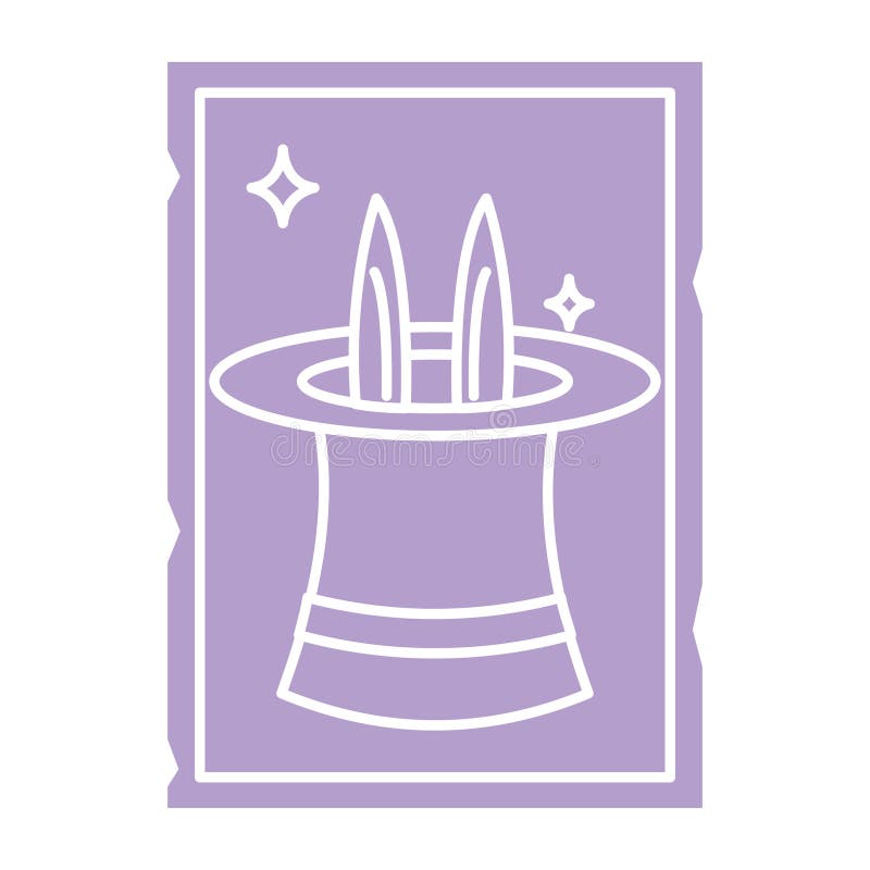 Outline of a Magic Hat with Rabbit on a Tarot Card Vector Stock Vector ...