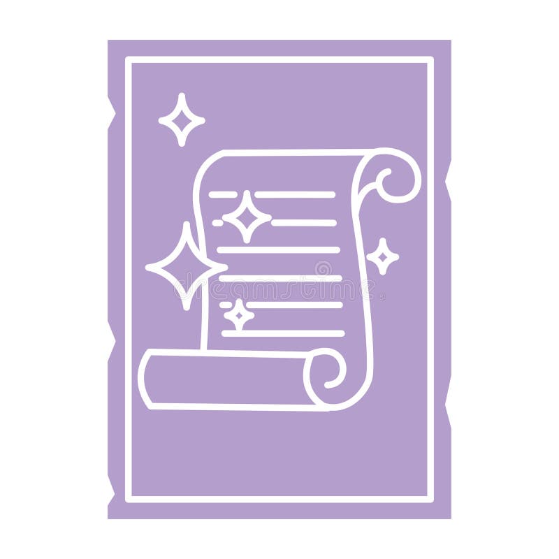 Outline of a Magic Scroll on a Tarot Card Vector Stock Vector ...