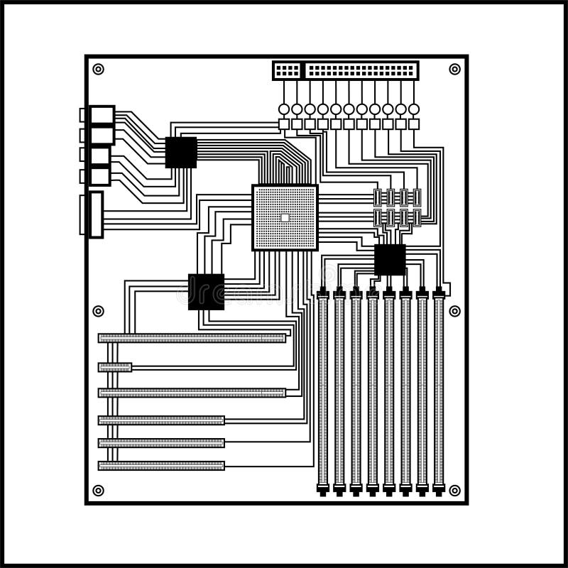 Mainboardmotherboardstyle Stock Illustrations – 1 ...