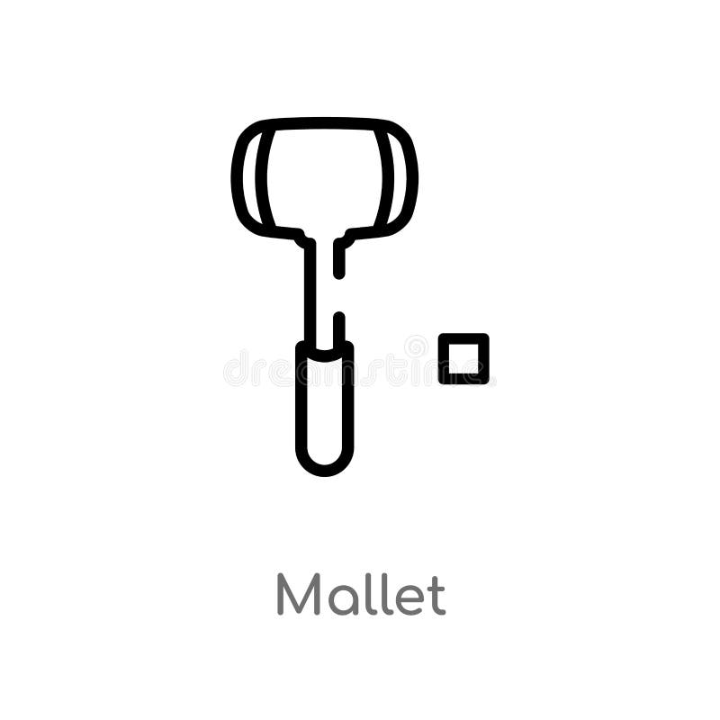 Outline Mallet Vector Icon. Isolated Black Simple Line Element ...