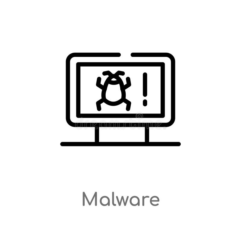 Black Malware, Spam, Online Scam, Computer Virus Icon or Logo Stock ...