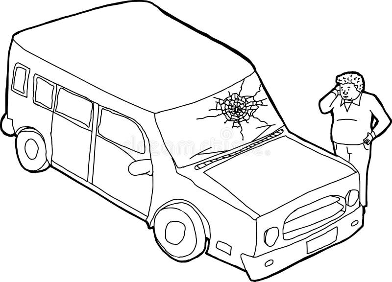 Van Vehicle Damage Inspection Diagram Sketch Coloring Page