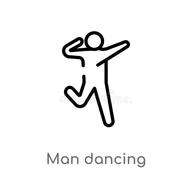 Outline Dancing Motion Vector Icon. Isolated Black Simple Line Element ...