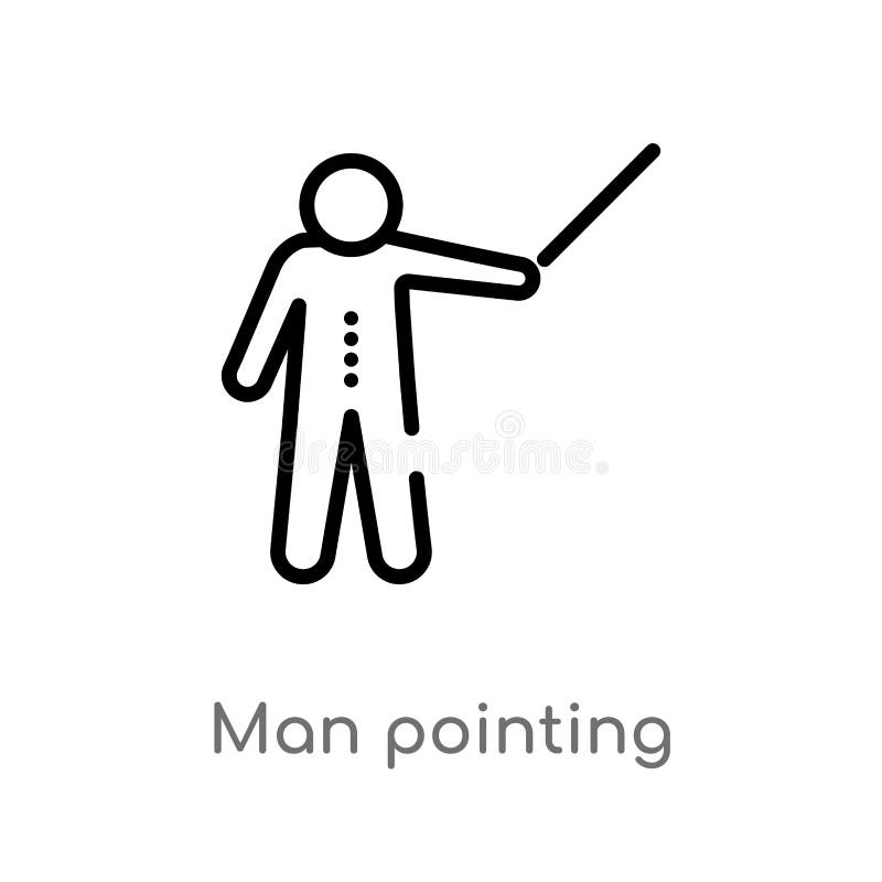 Outline Pointing Up Arrow Vector Icon. Isolated Black Simple Line ...