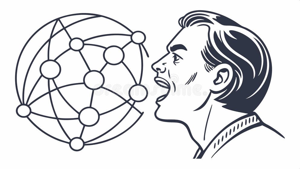 Man Talking Outline, Communication and Speech Vector Design Generative ...