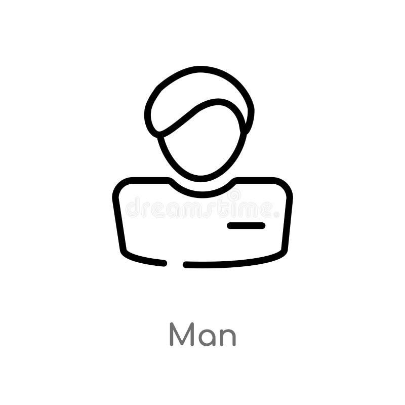 Outline Man Vector Icon. Isolated Black Simple Line Element ...